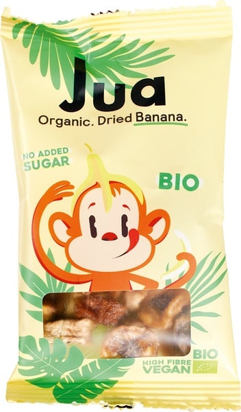 Jua gedroogde bio banaan- 25 gram nu voor € 1.69